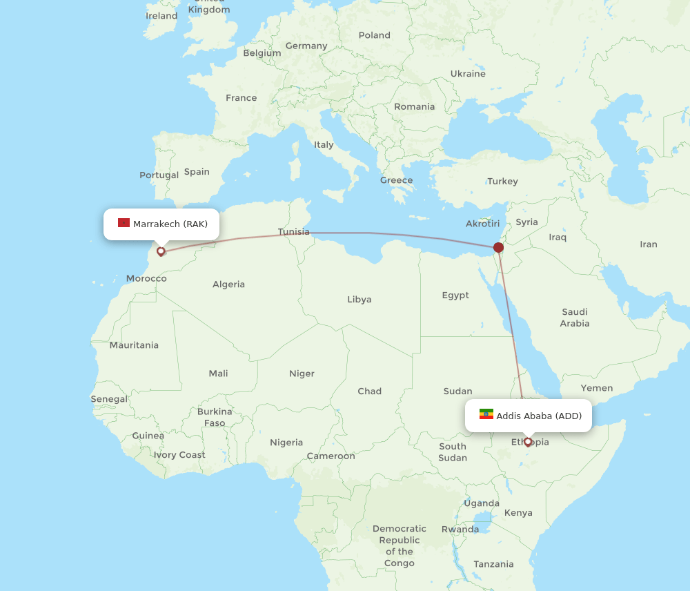 All flight routes from Addis Ababa to Marrakech, ADD to RAK - Flight Routes All flight routes from Addis Ababa to Marrakech, ADD to RAK - Flight Routes